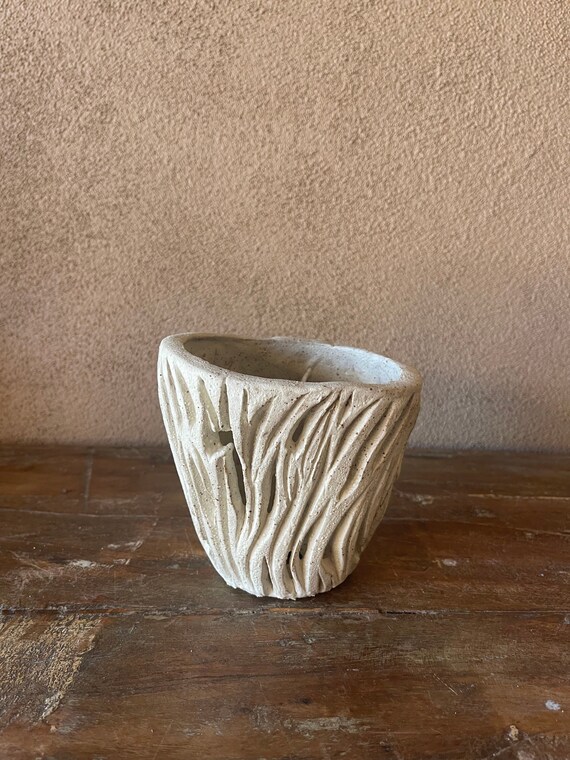 Angular Carved Luminaria Luminaries Ceramic Votive Candle - Etsy