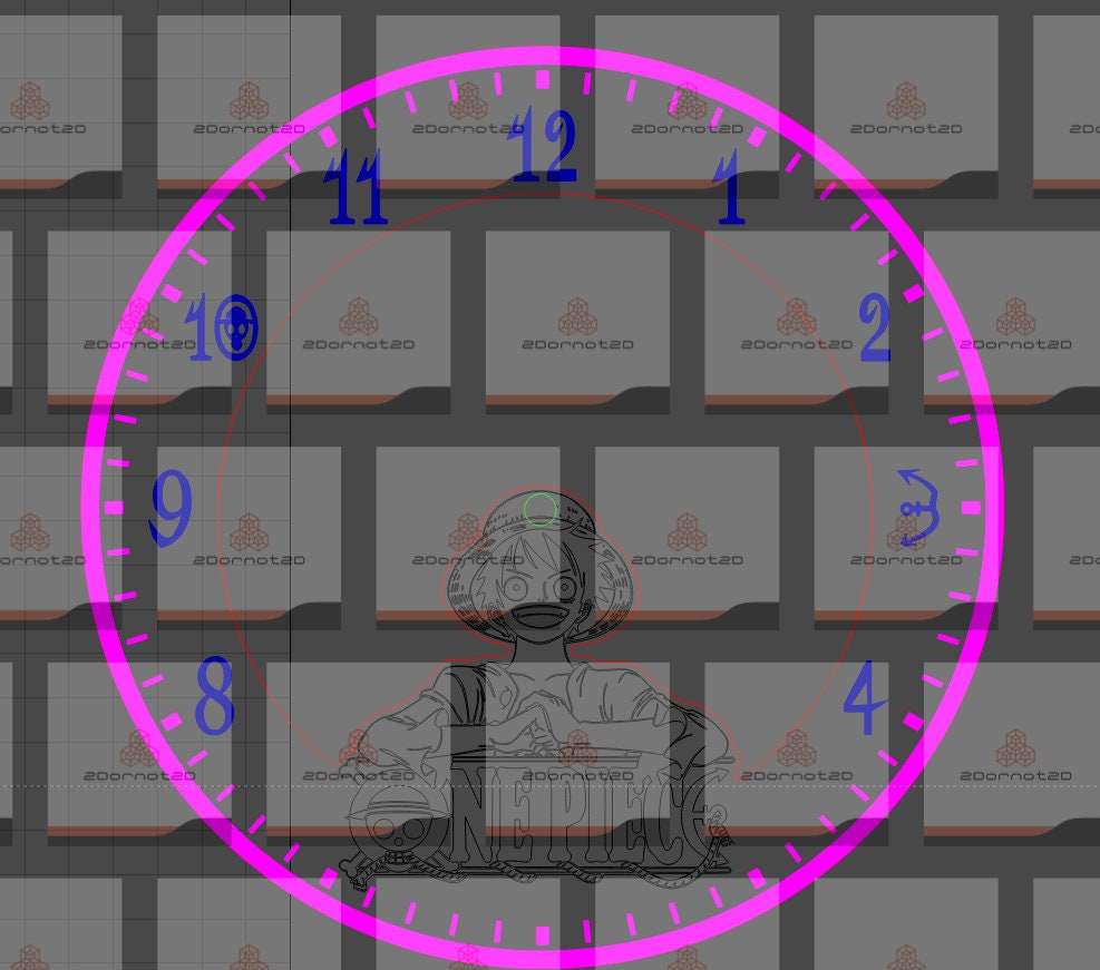 Onepiece Full Clock SVG,DXF,LBRN - Etsy