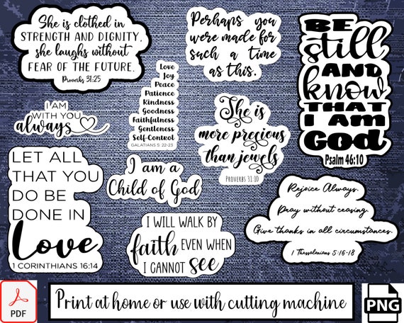 Paper & Party Supplies Religious Quote Stickers Religious Printable ...