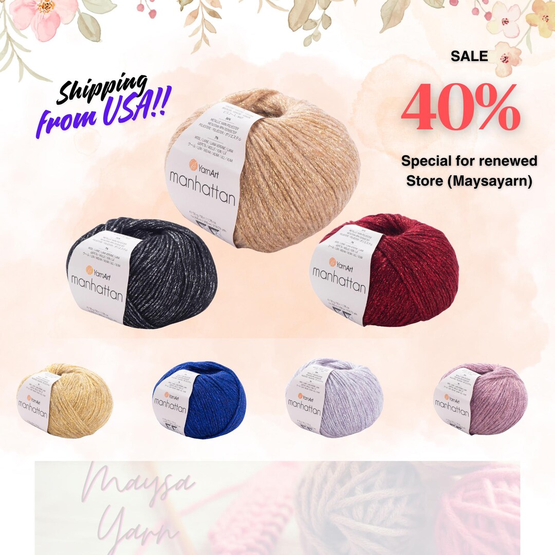 Yarnart Manhattan: Glittery Knitting Yarn, Sparkle Yarn, Shiny Metallic ...