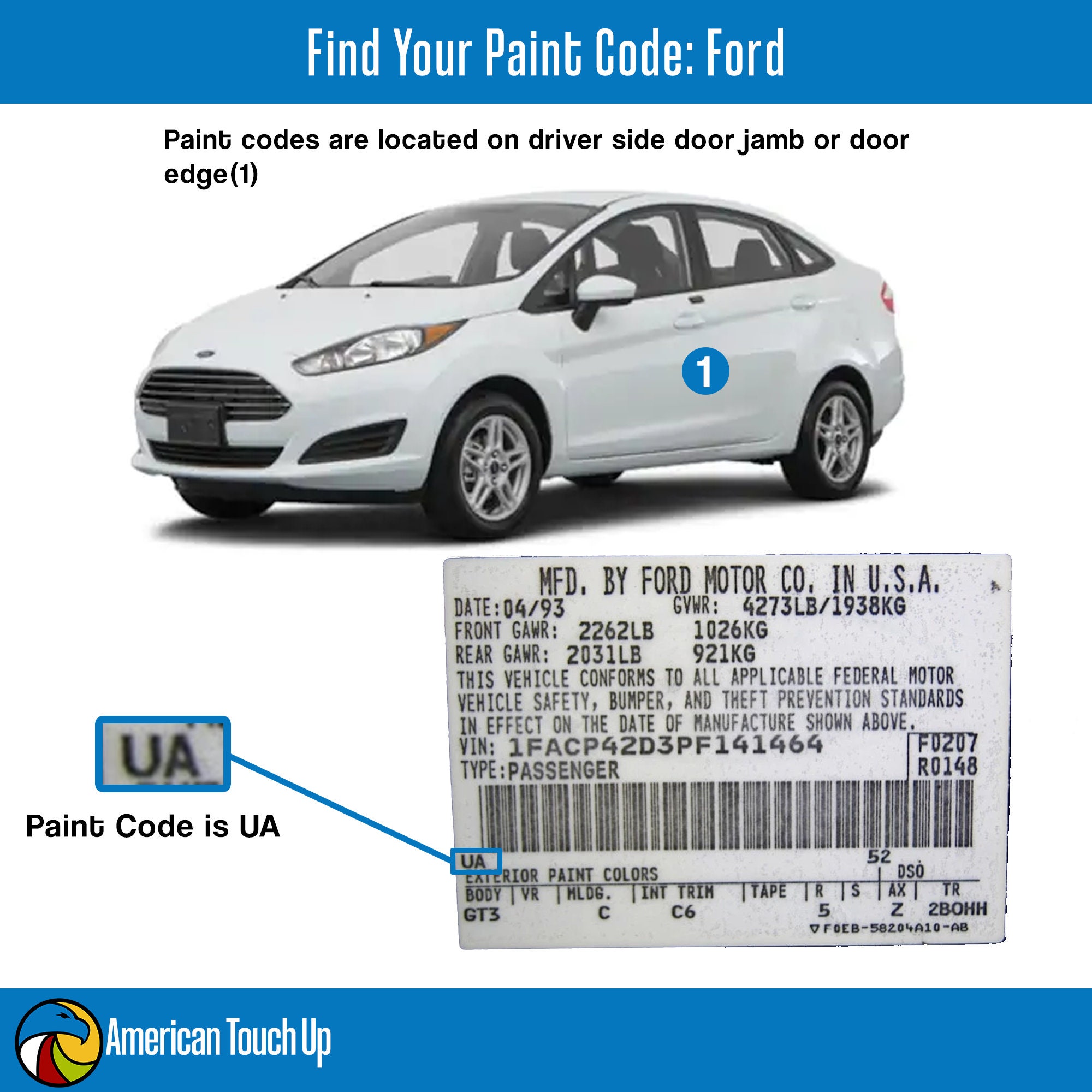 Ford Kits de pots de peinture de retouche automobile dorigine OEM Kit ...