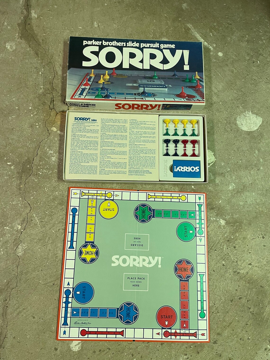 Vintage 80s Sorry Board Game by Parker Brothers Complete 1980s | Etsy