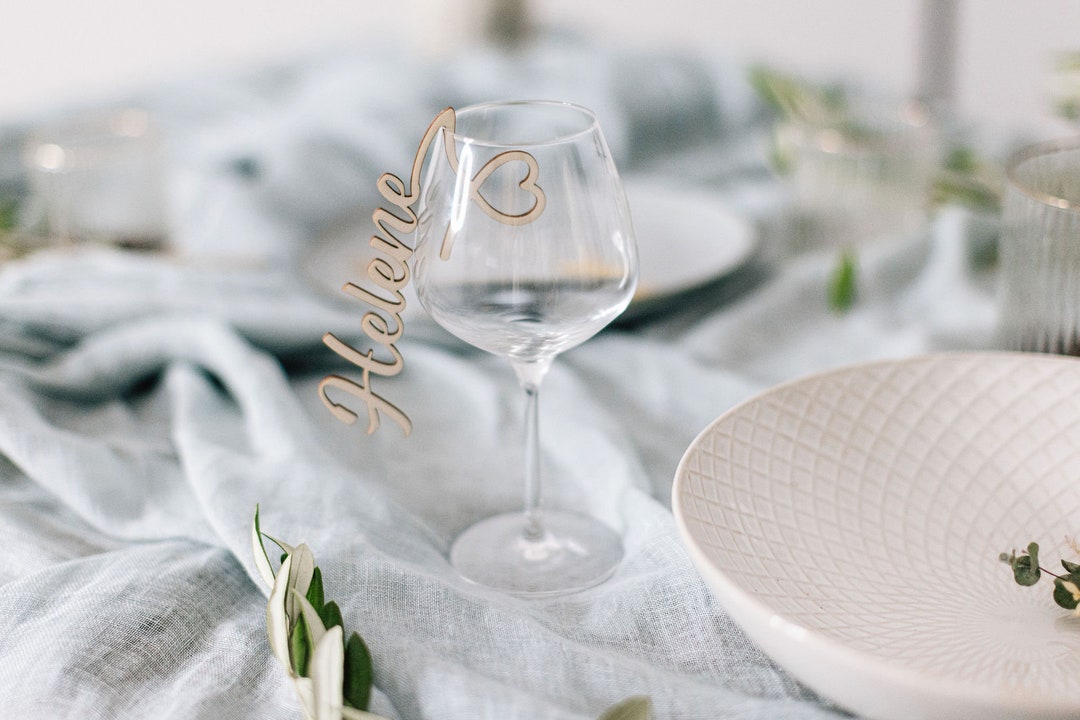 Name Plate to Hang on the Glass | Names | Guest Gifts | Wedding ...