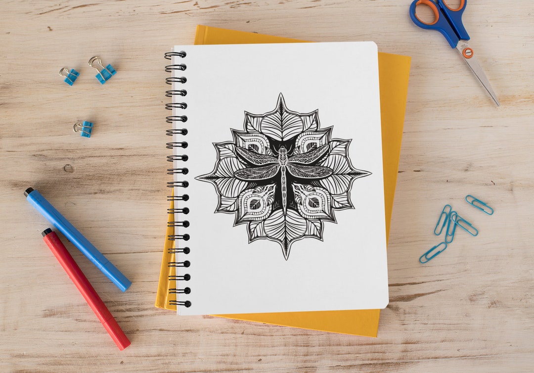 Dragon Fly Mandala Coloring Pages, Svg or Png for Commercial Use or ...