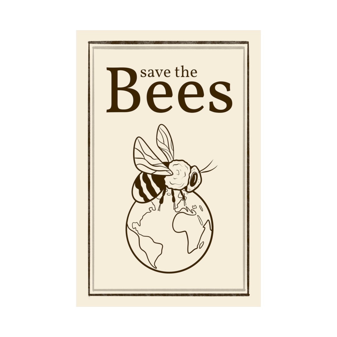 Save the Bees Poster Wall Art, Honeybee, Bumblebee, Wall Print, Save ...