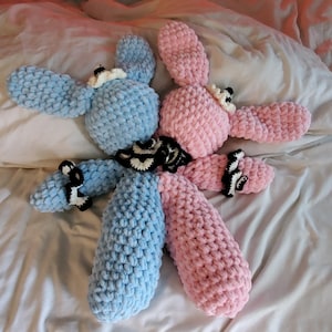 Custom Jumbo 2 Headed Crochet Plushie Toy Handmade Clown Pastel Pink ...