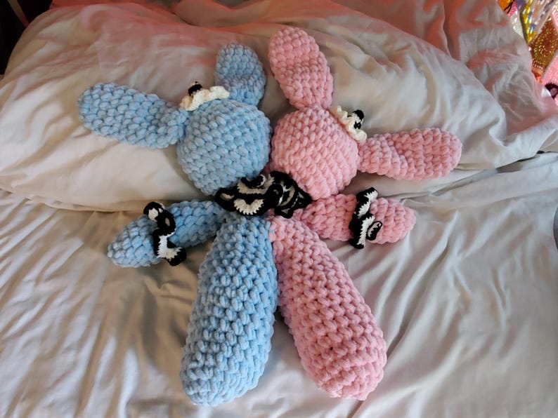 Custom Jumbo 2 Headed Crochet Plushie Toy Handmade Clown Pastel Pink ...