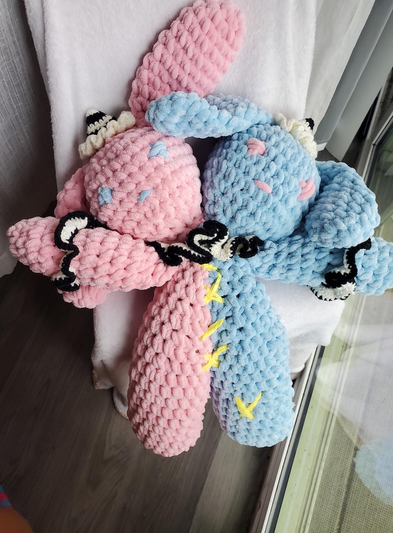 Custom Jumbo 2 Headed Crochet Plushie Toy Handmade Clown Pastel Pink ...