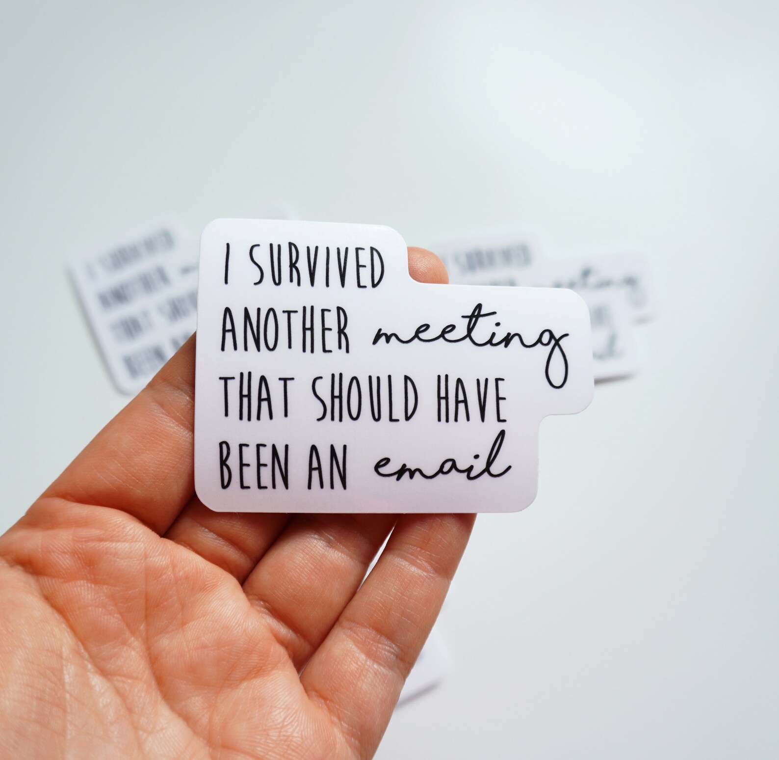 Survived Another Meeting Sticker, Sarcastic Sticker, Laptop Sticker ...