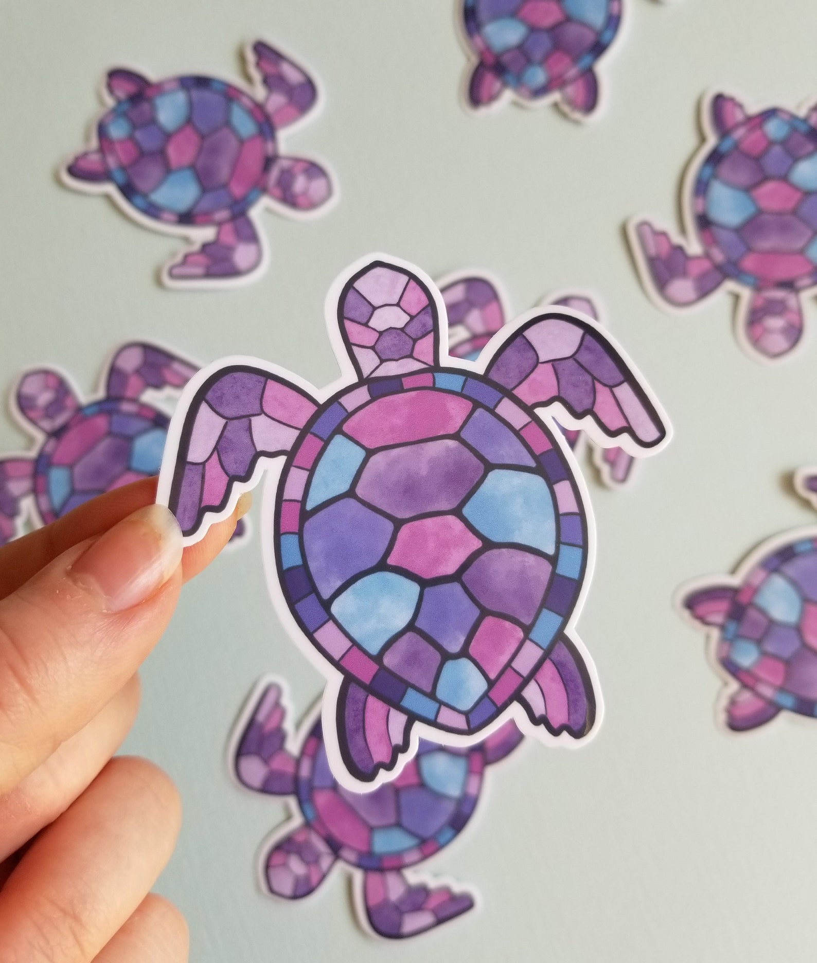 Purple Turtle Sticker, Sea Turtle Sticker, Sarcastic Sticker, Laptop ...