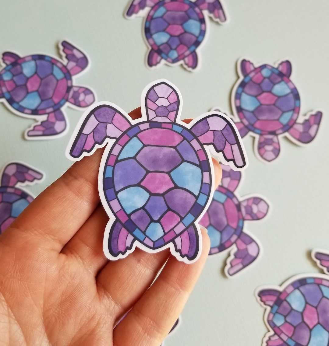 Purple Turtle Sticker, Sea Turtle Sticker, Sarcastic Sticker, Laptop ...