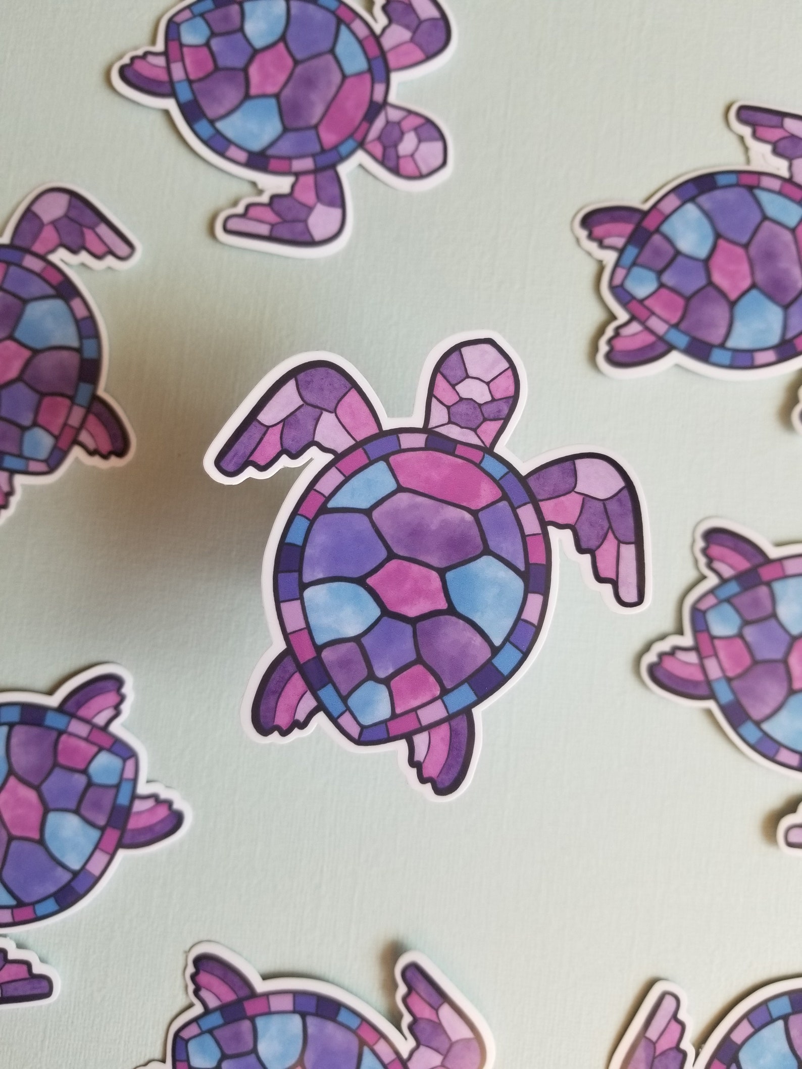 Purple Turtle Sticker, Sea Turtle Sticker, Sarcastic Sticker, Laptop ...