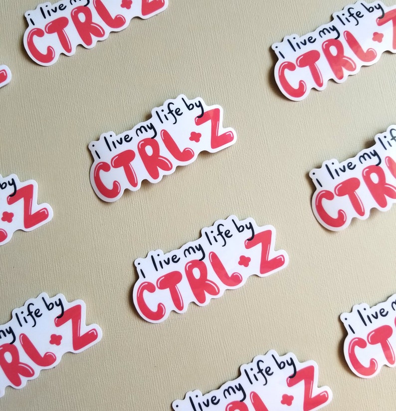 CTRL Z Sticker, Control Z Sticker, Undo Sticker, Sarcastic Sticker, Laptop Sticker, Water Bottle ...