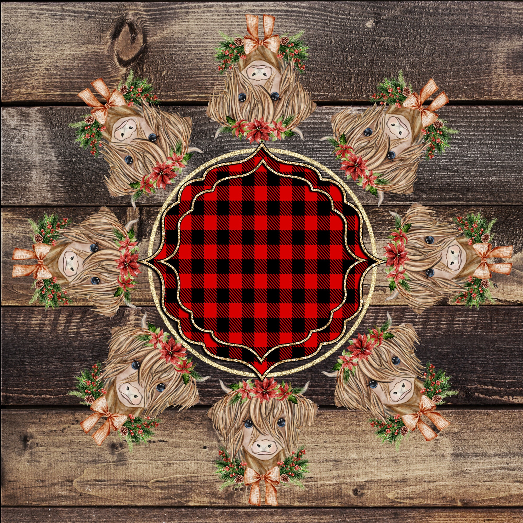 Highland Cow Tree Skirt, Cow Print Tree Skirt, Modern Farmhouse Tree ...