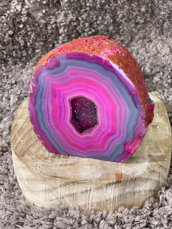 Jewelry Making & Beading Gemstones Materials Pink Brazilian geode slice ...