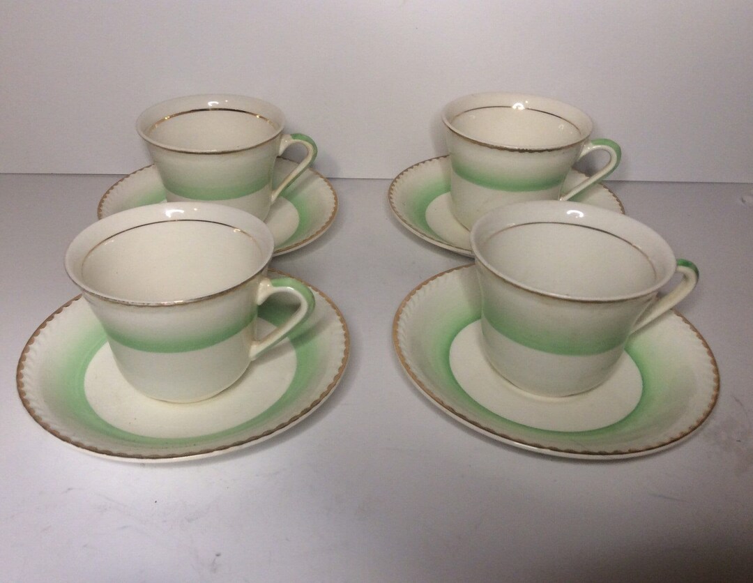 Vintage Portland Pottery Cobridge, Staffordshire White and Green With ...