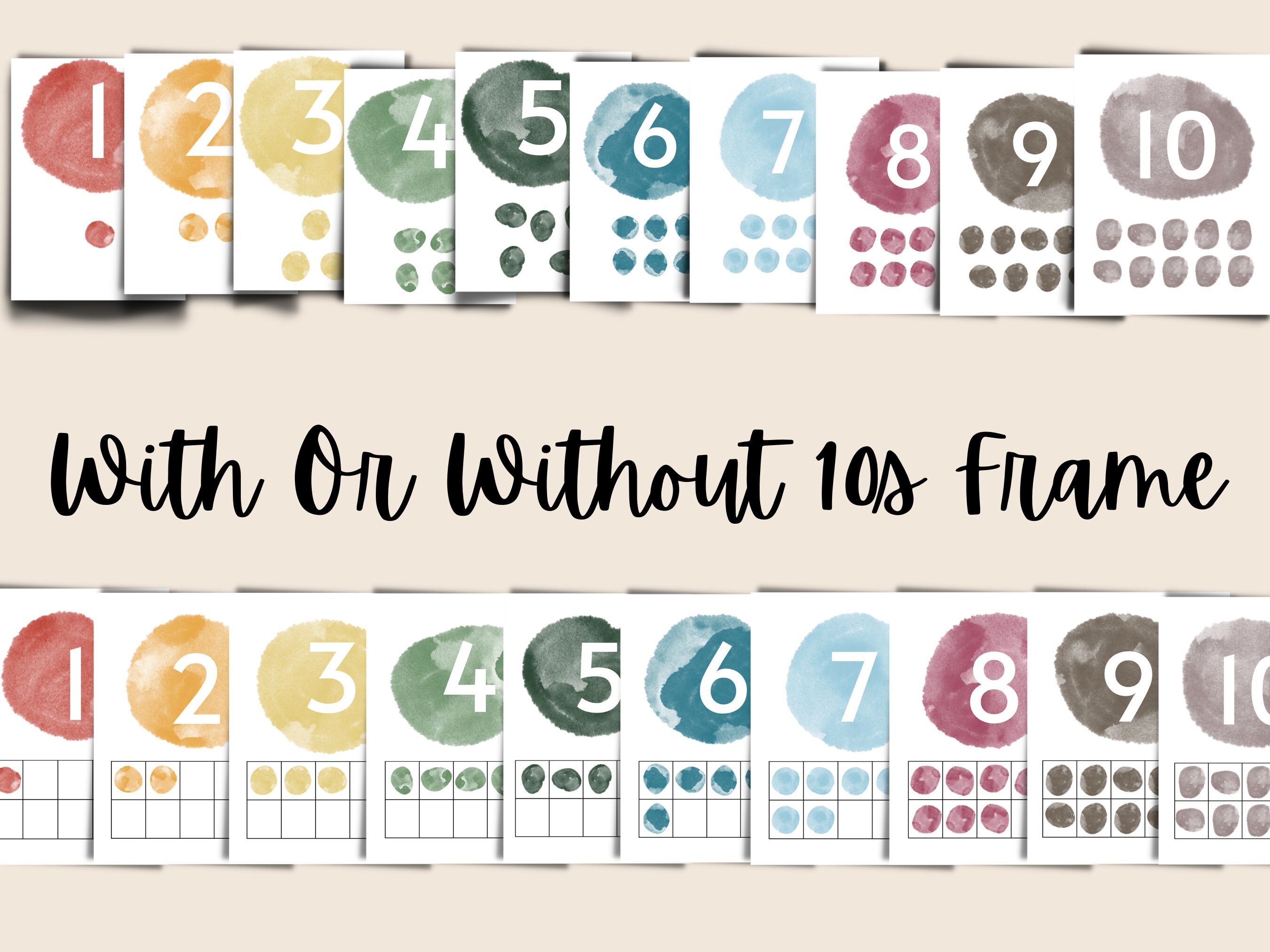 Watercolor Numbers 1-10 Bundle - Etsy