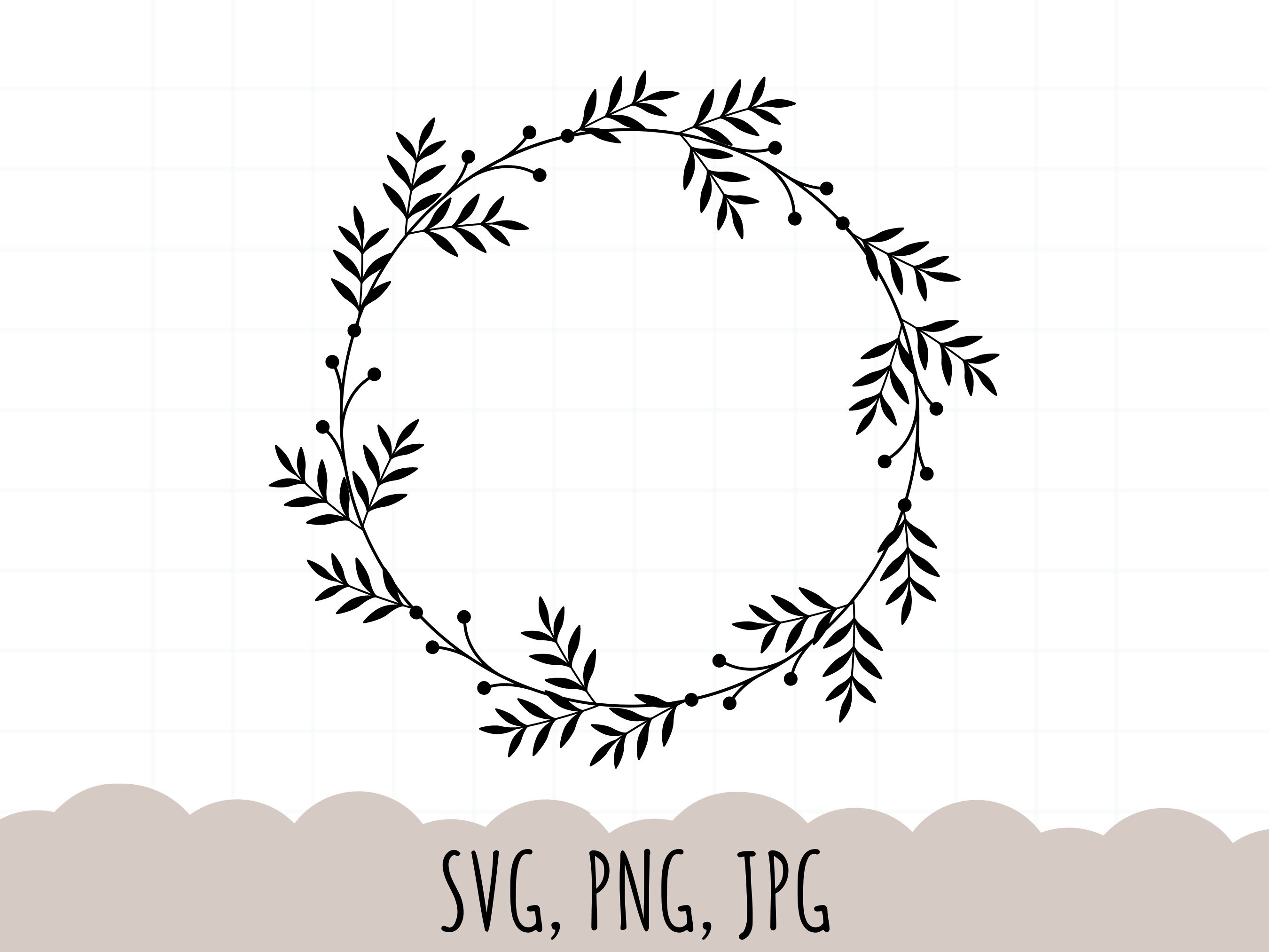 Simple Berry Wreath SVG, PNG & JPG - Etsy