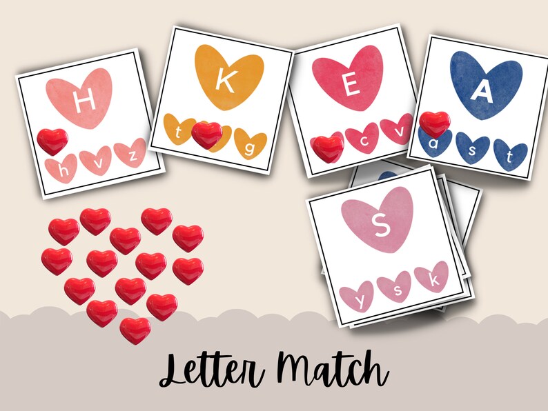 Heart Letter Match - Etsy