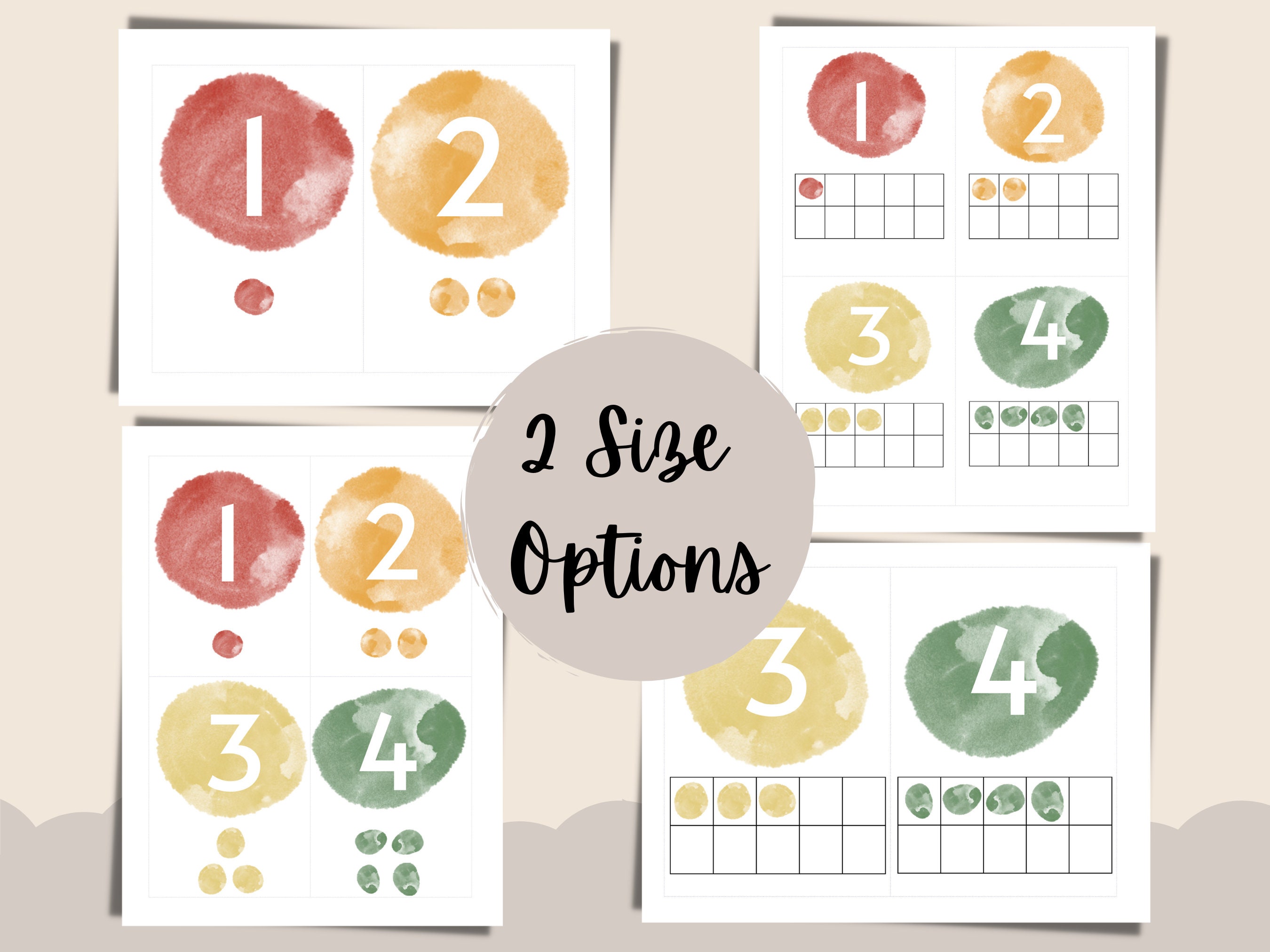 Watercolor Numbers 1-10 Bundle - Etsy