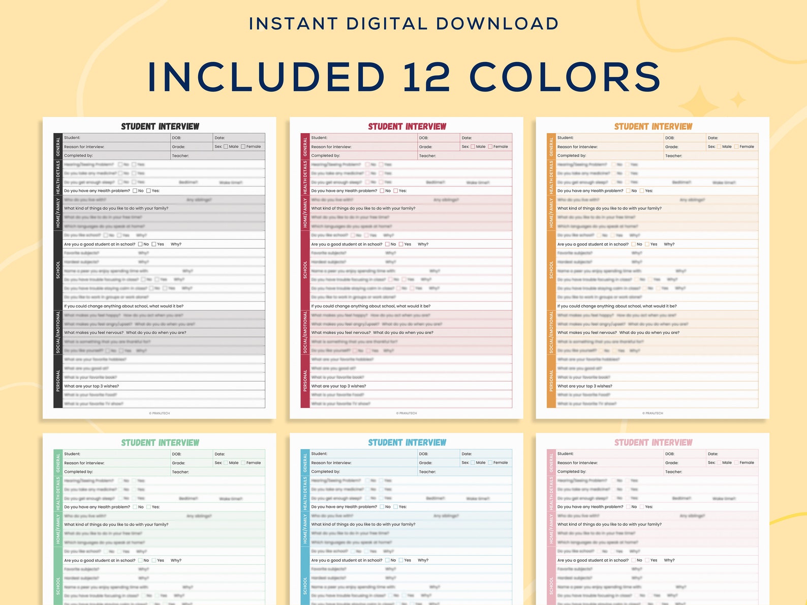 Student Interview Form | School Counselor | School Psychologist Forms ...