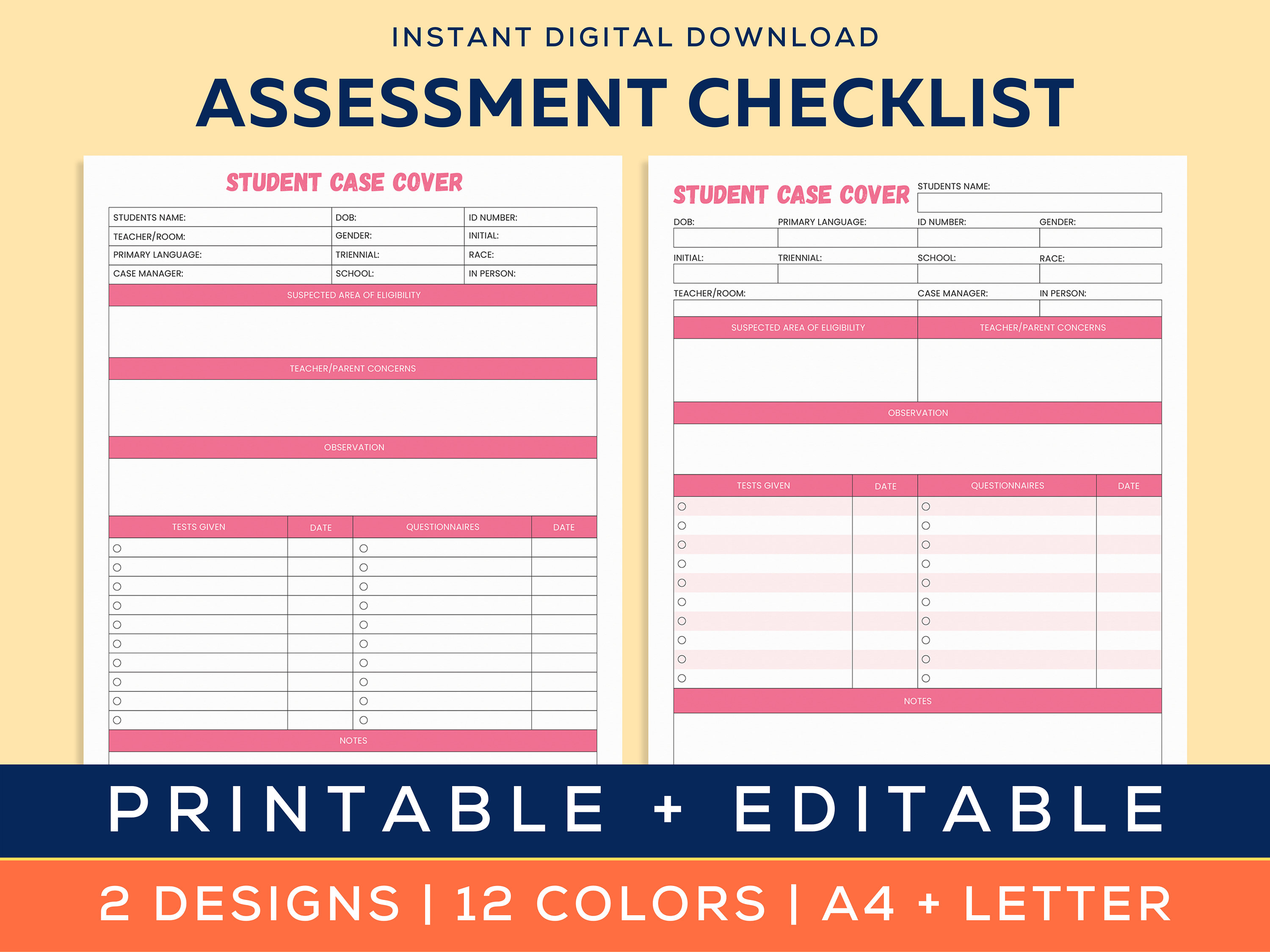 School Psychologist Test Checklist, Evaluation Checklist, Assessment ...