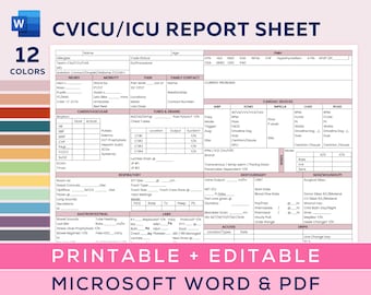 ICU Nurse Report Sheet for CVICU, Critical Care Cticu Handoff Report ...