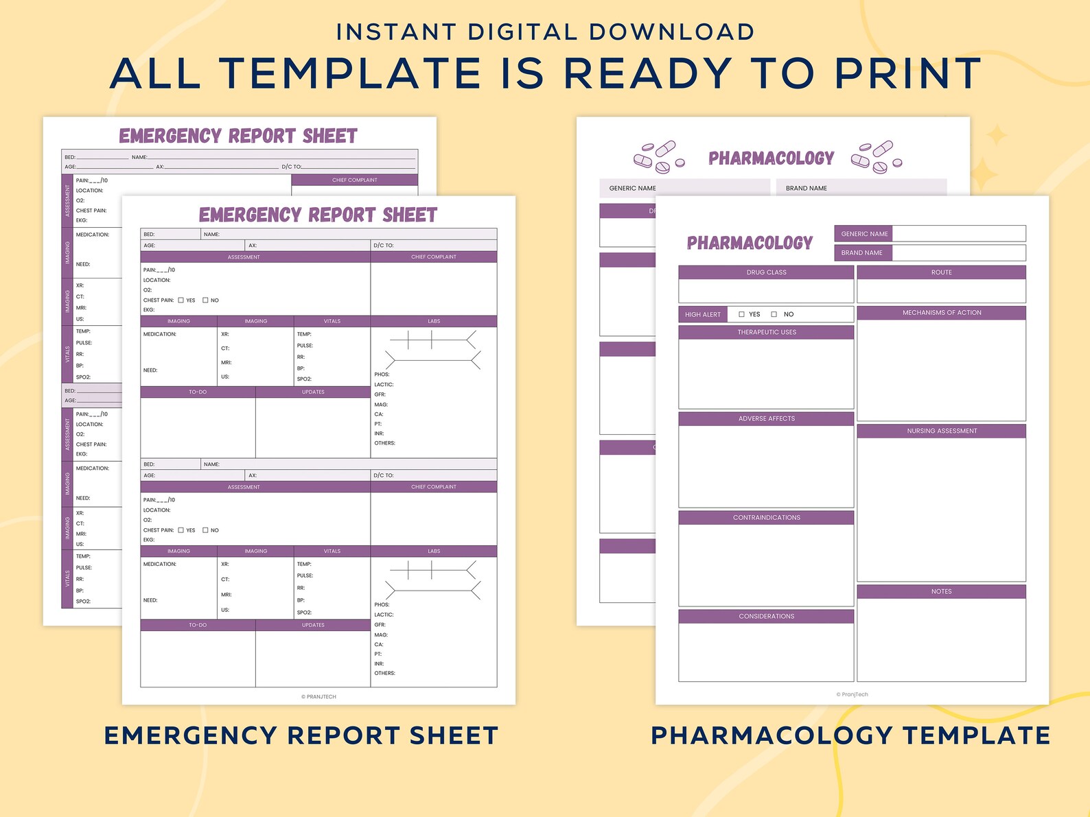 Complete Nursing Note-taking Templates Bundle | Nursing School ...