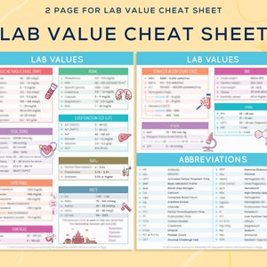 Lab Value Cheat Sheet | Memory Tricks | Memorize Sheet | Nursing Study ...