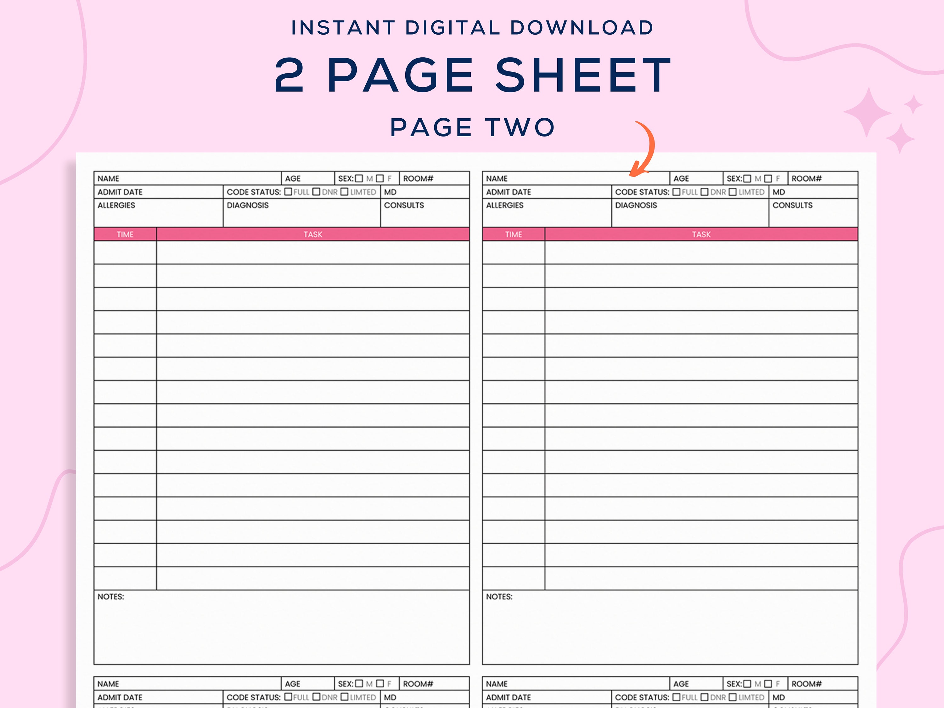 Best Four Patient Nursing Report Sheet for Step Down Units, Med-surg ...