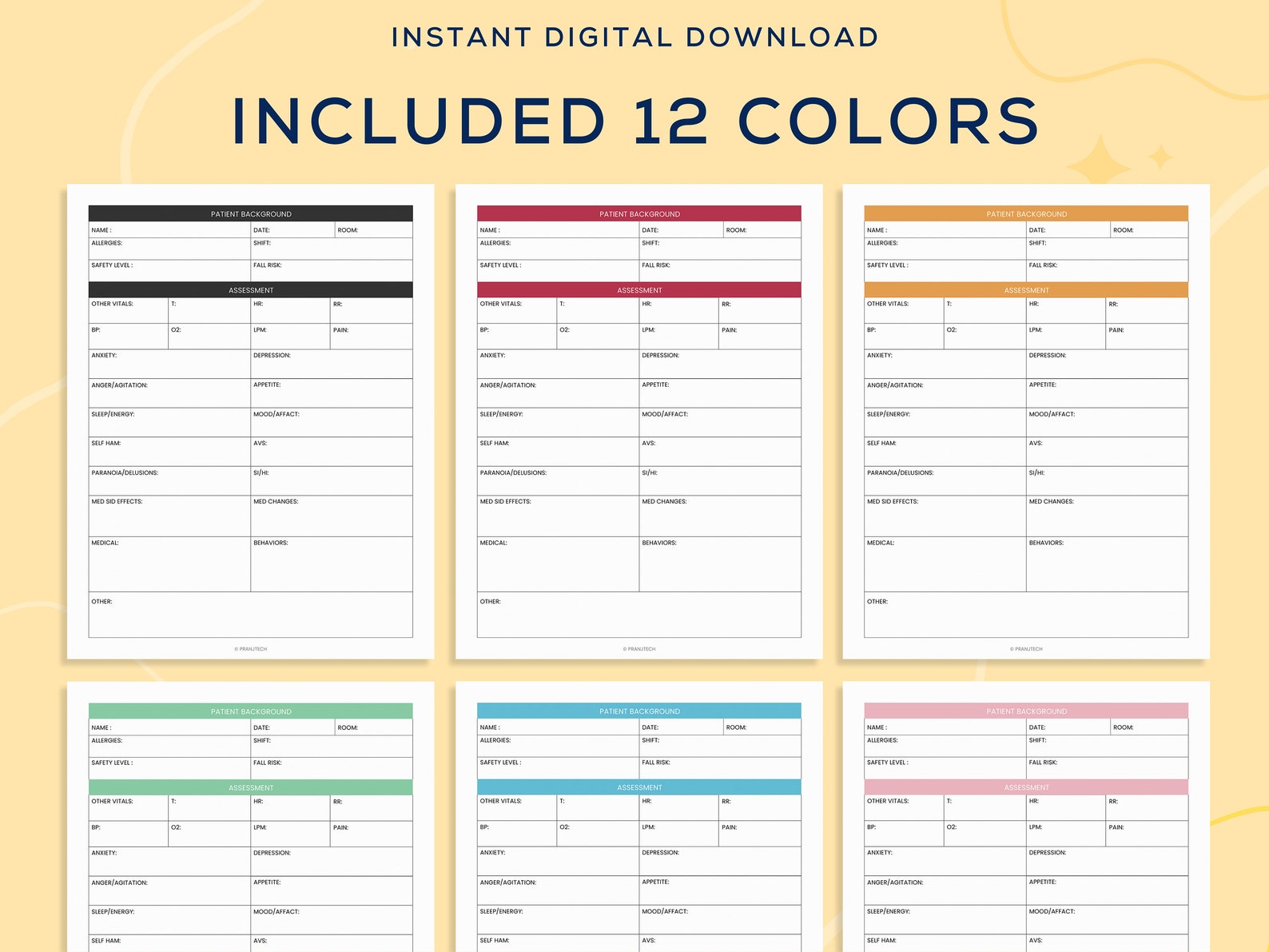 Nursing Psych Report Sheet, Psych/mental Health Nurse Organizer, Psych ...