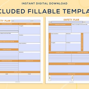 Printable Safety Plan, Therapy Aid, Coping Skills, School Counselor ...