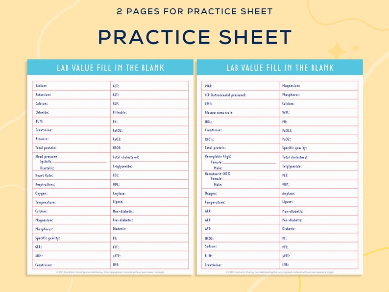 Nursing Lab Value Cheat Sheet, Memory Tricks, Abbreviations, Study ...