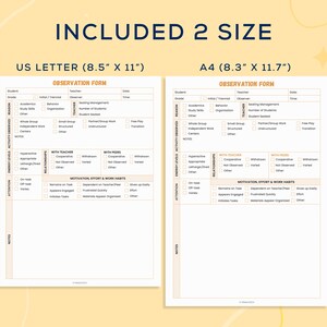 Printable Observation Form | Student Observations | School Psychologist ...
