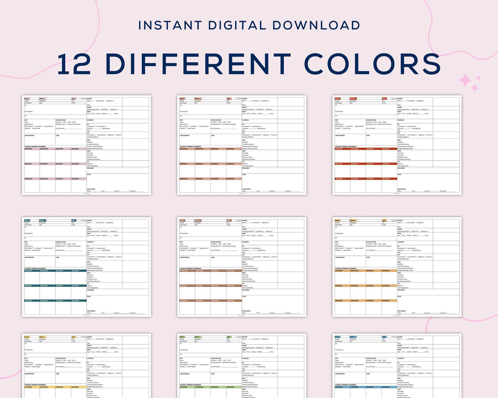 Inpatient Rehab Nurse Report Sheet, Rehab/med Surge Report Sheet ...
