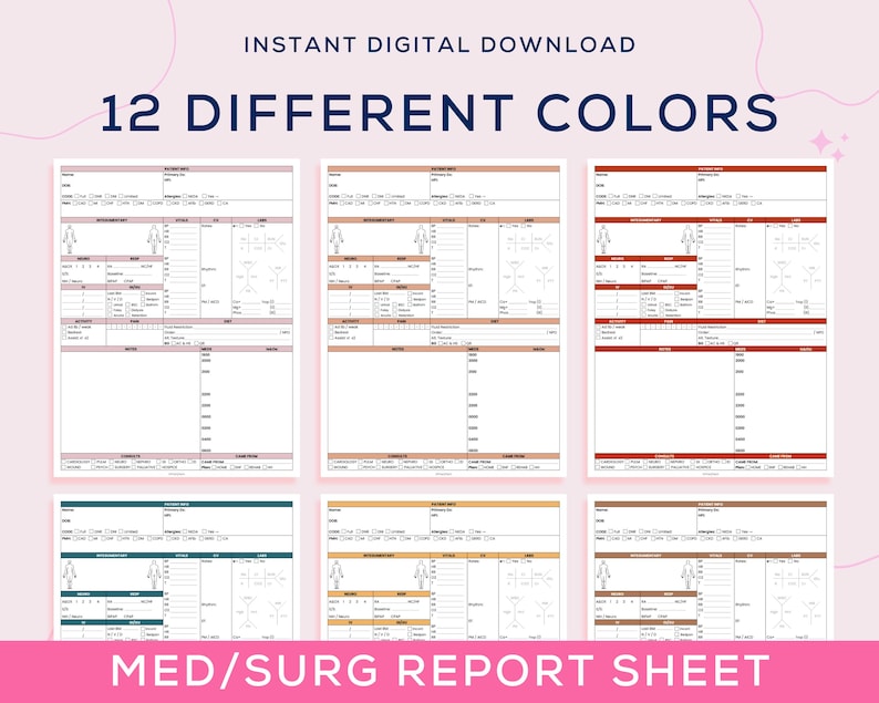 Medsurg Nurse Report Sheet Night Shift, Medical Surgical Nurse Report ...