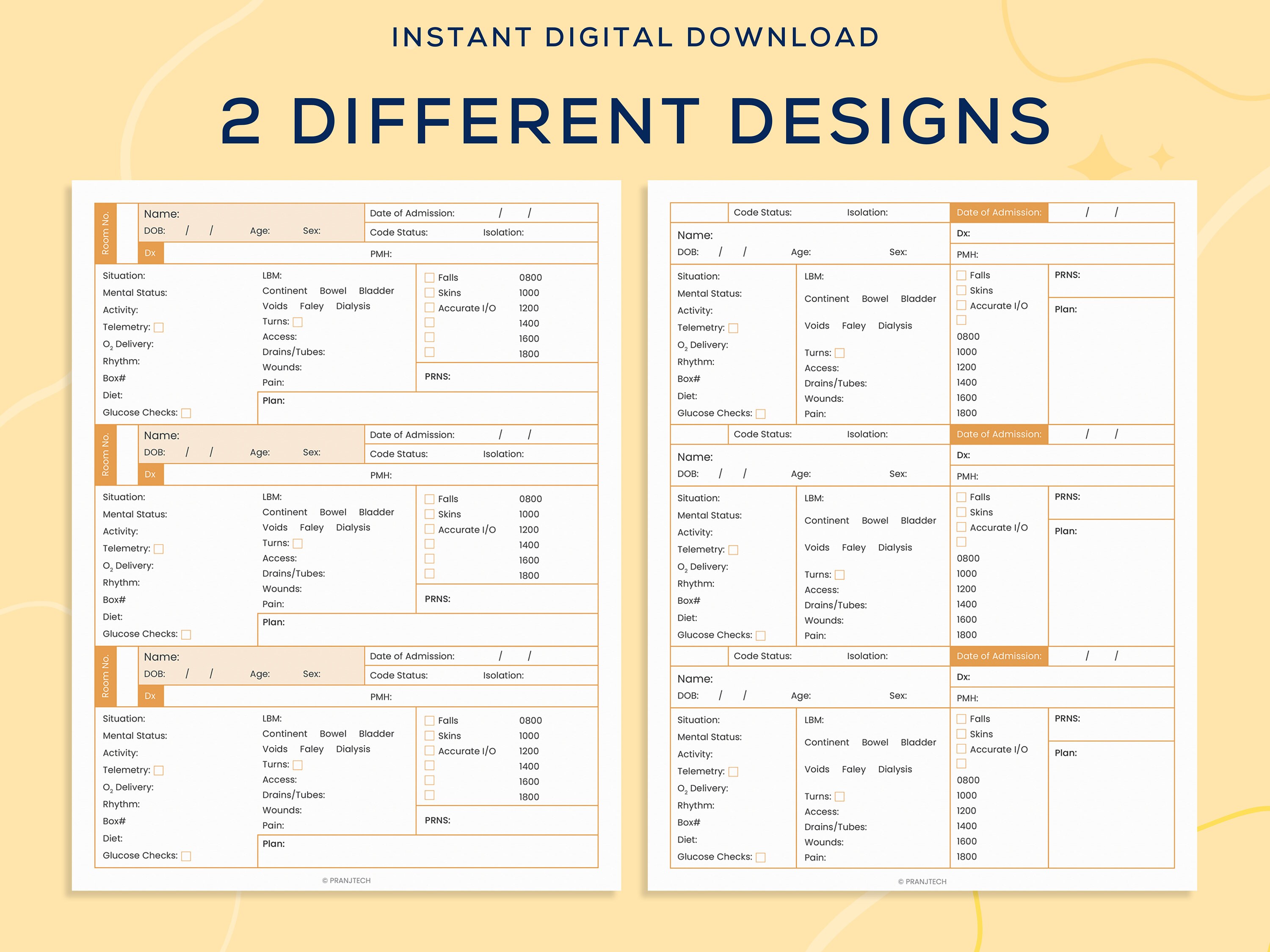 Printable Telemetry Report Sheet, 3 Patient Report Sheet, Medical ...