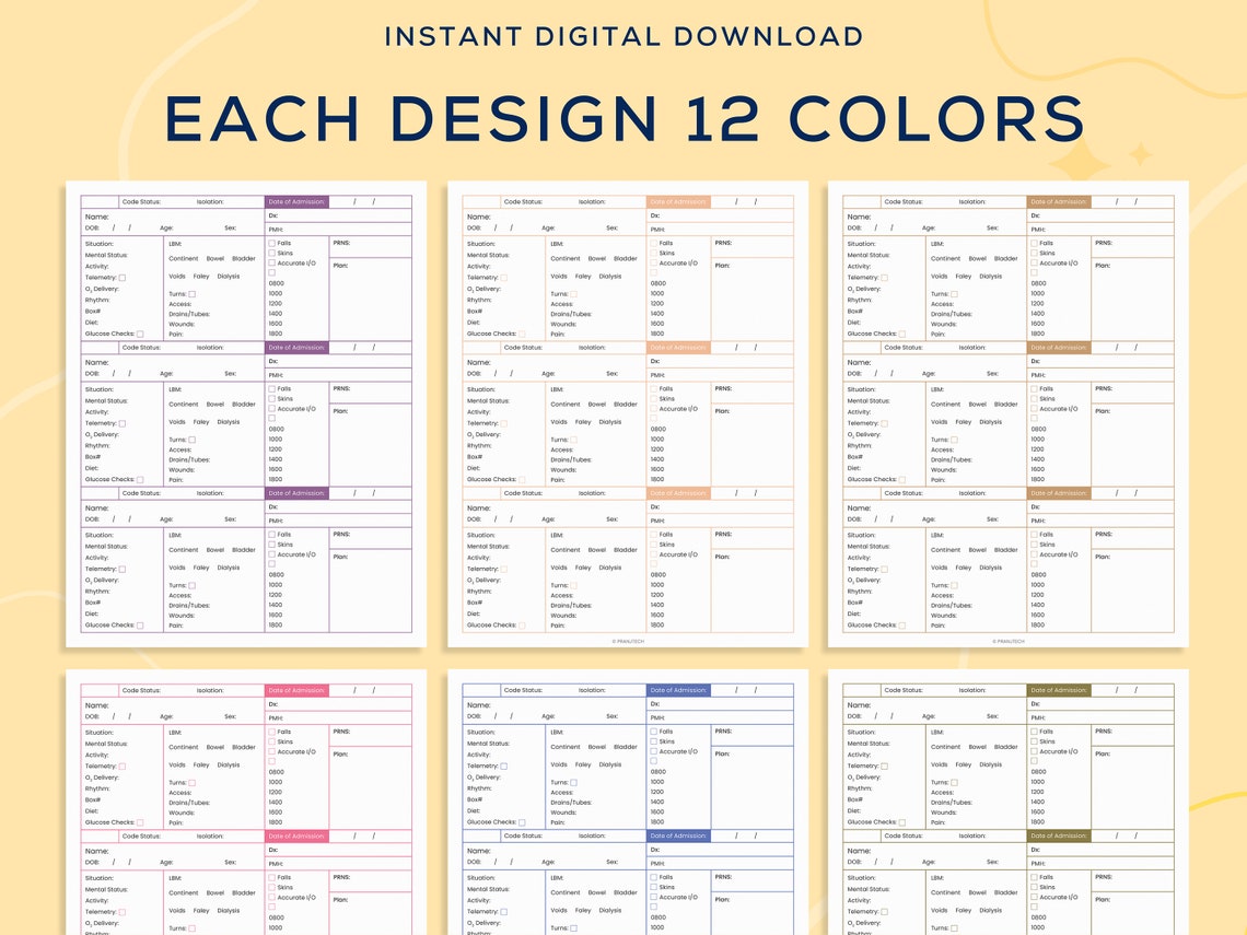 Buy Printable Telemetry Report Sheet, 3 Patient Report Sheet, Medical ...