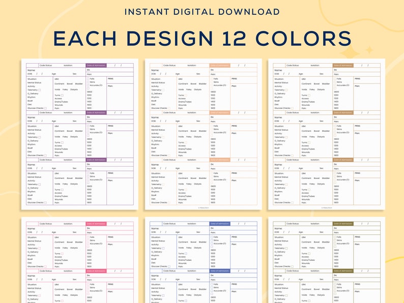 Buy Printable Telemetry Report Sheet, 3 Patient Report Sheet, Medical ...