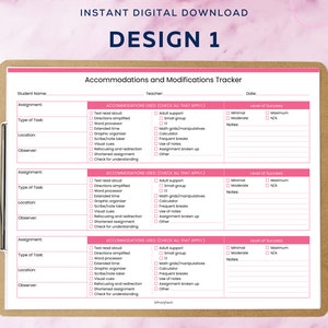 Accommodation & Modification Tracker for Special Education, Classroom ...