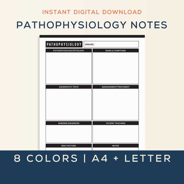 Pathophysiology Cheat Sheet Nursing - Etsy