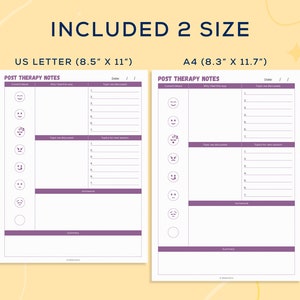 Pre Therapy & Post Therapy Notes, Fillable, Digital, Editable Template ...