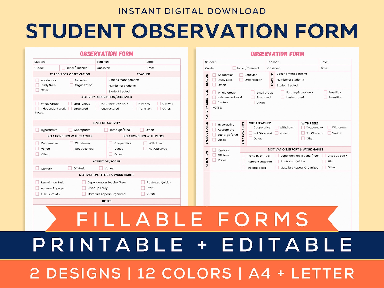 Printable Time On Task Observation Form - Printable Forms Free Online