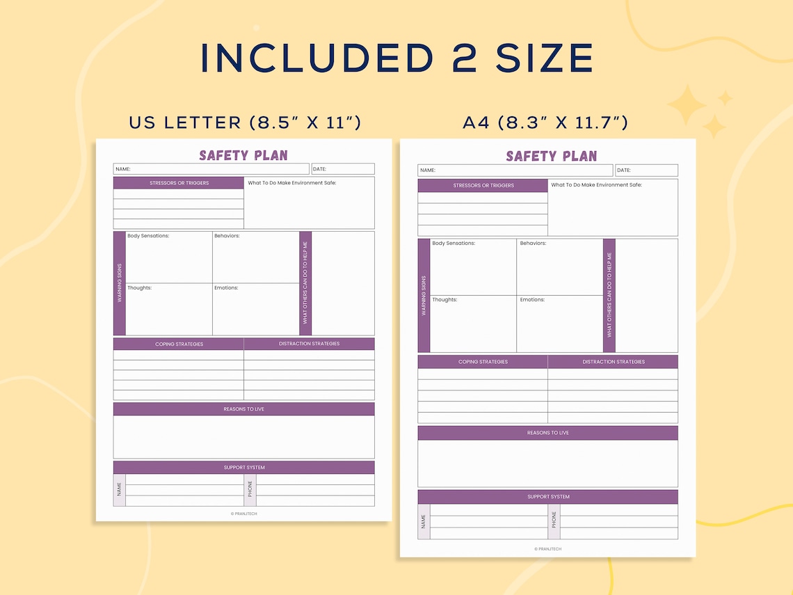 Printable Safety Plan, Therapy Aid, Coping Skills, School Counselor ...