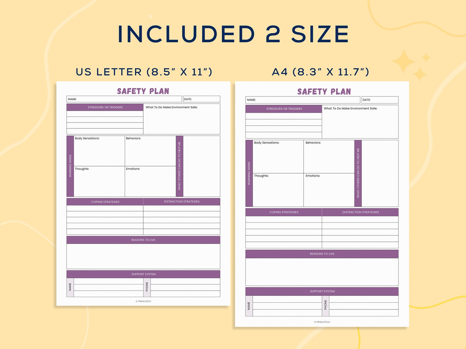 Printable Safety Plan, Therapy Aid, Coping Skills, School Counselor ...