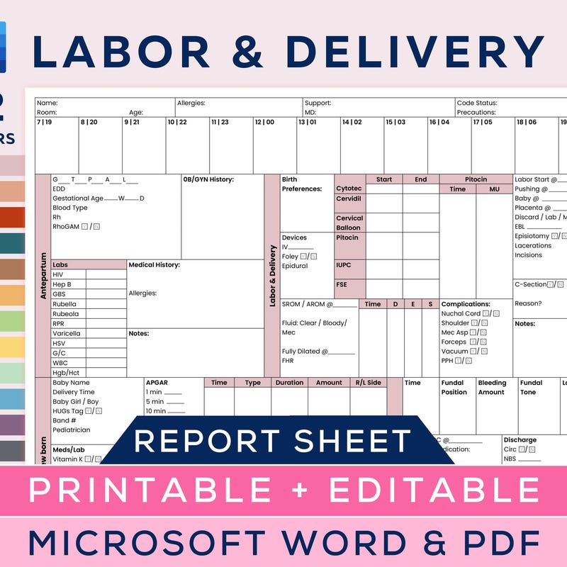 Laboring Report Sheets - Etsy