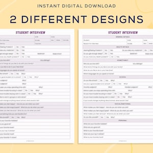 Student Interview Form | School Counselor | School Psychologist Forms ...