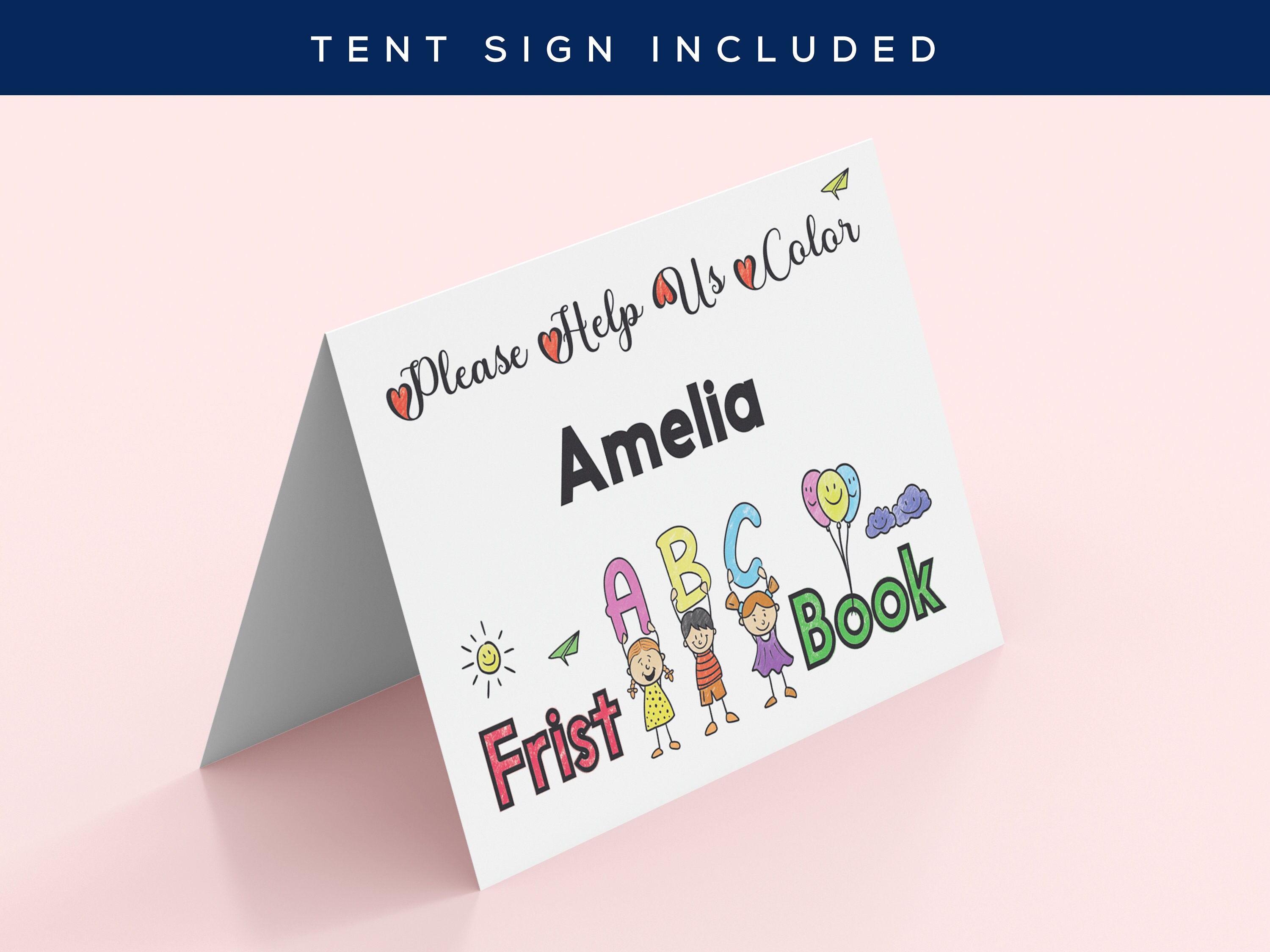 Printable ABC Book Baby Shower Activity, Personalized Alphabet Book ...