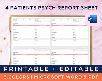 Psych Nursing Report Sheet - Etsy