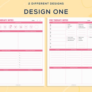 Pre Therapy & Post Therapy Notes, Fillable, Digital, Editable Template ...